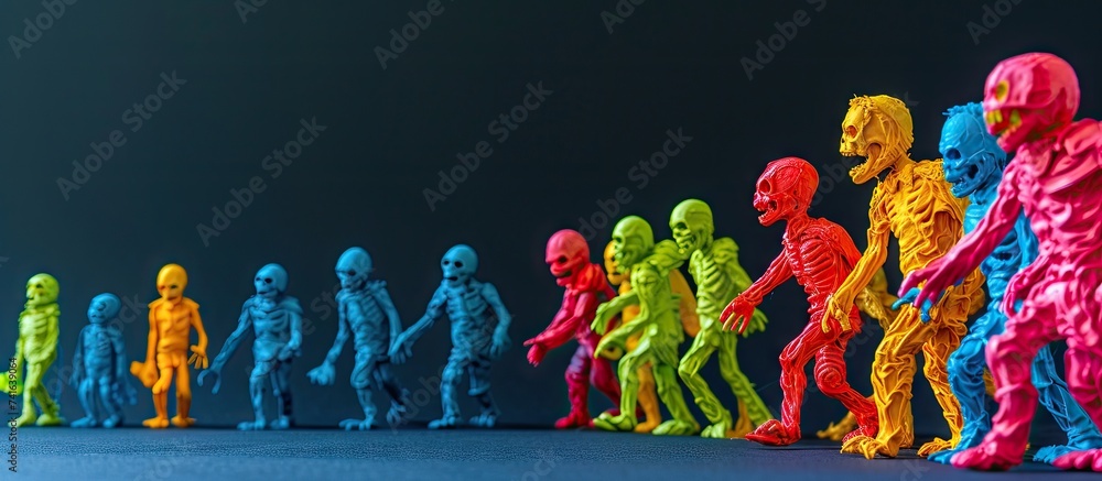 Funny colorful zombies close up Monsters made of plasticine Crafts for ...