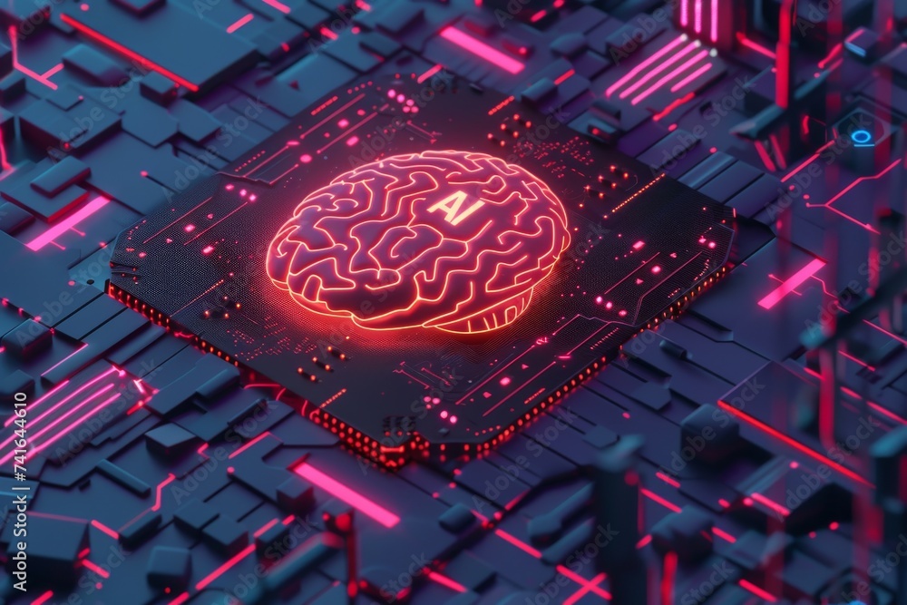 AI Brain Chip growth cone signaling. Artificial Intelligence ...