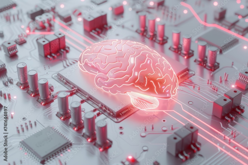 AI Brain Chip cognitive architecture. Artificial Intelligence pituitary ...