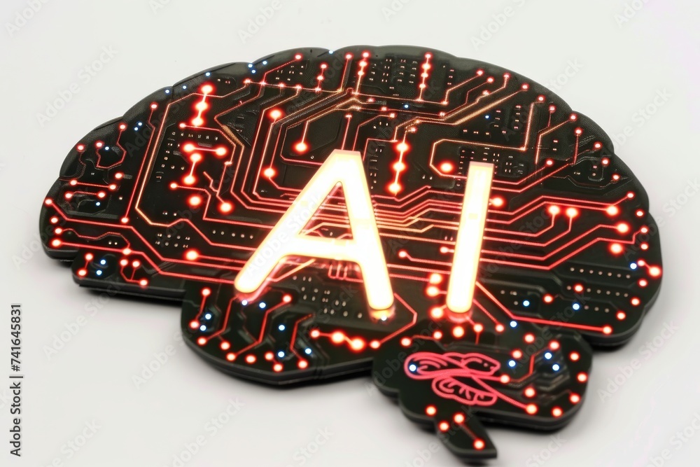 AI Brain Chip data transformation. Artificial Intelligence quantum ...