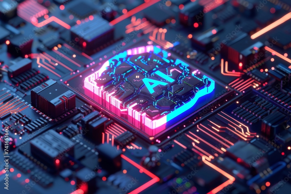 AI Brain Chip semiconductor equipment. Artificial Intelligence ...