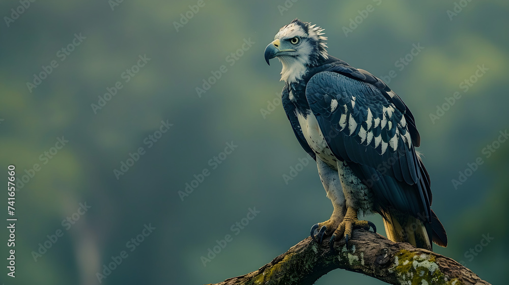 Harpy Eagle's Perch, A formidable harpy eagle perches with commanding ...