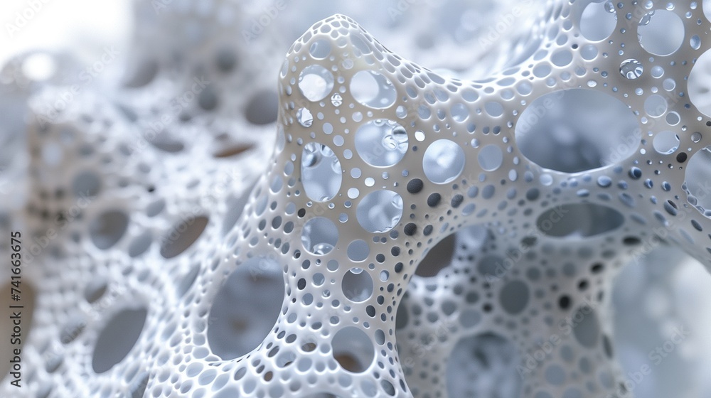 Nanotechnology concept, depicting a strong, modern material with ...