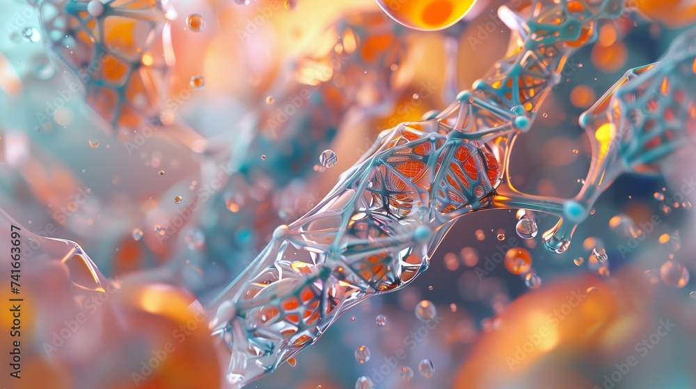 Nanotechnology concept, depicting a strong, modern material with ...