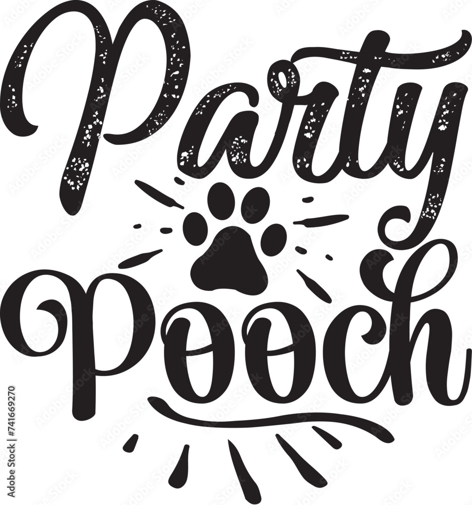 Party Pooch svg Birthday Dog Bandana design, Birthday Dog svg, dog ...