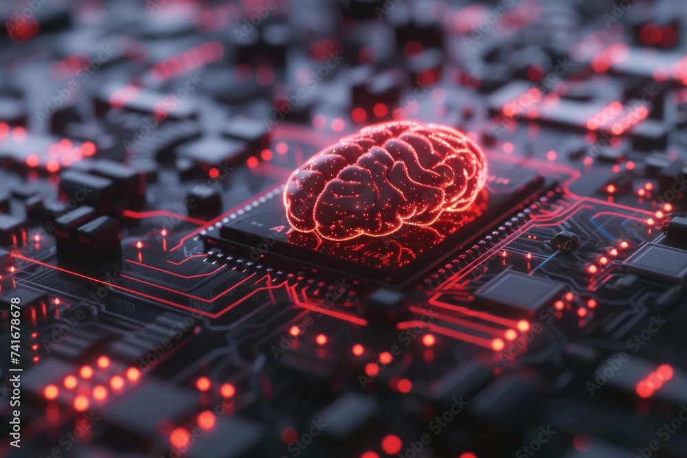 AI Brain Chip neuroimmunology. Artificial Intelligence serverless ...
