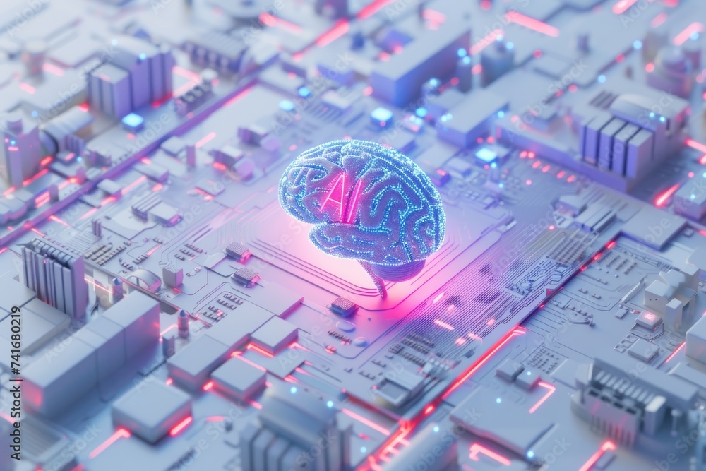 AI Brain Chip neuronal modulation. Artificial Intelligence very long ...