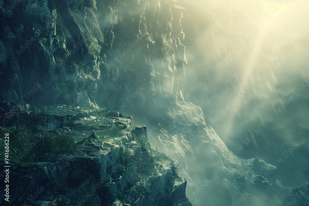 Mountains. A scenery for an adventurous quest. Background image ...