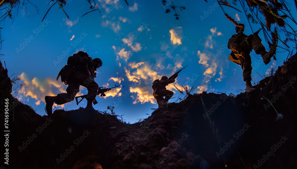 infantry forces military soldiers in uniform with Assault rifles ...