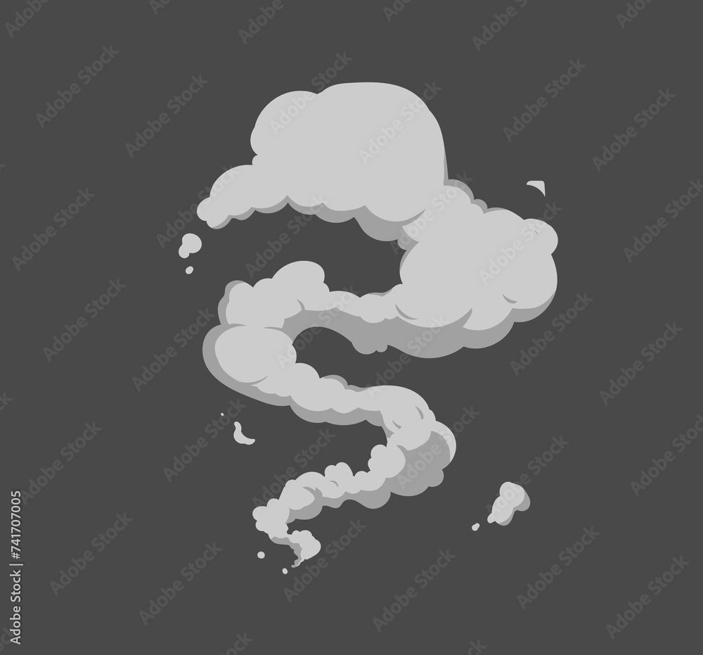 Vector smoke set effects template. Cartoon steam clouds, mist, puff ...