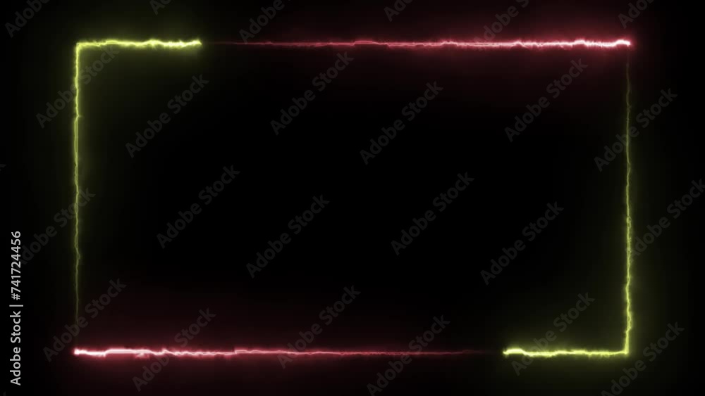 Abstract neon, led square, border. Futuristic colorful render in 4K ...