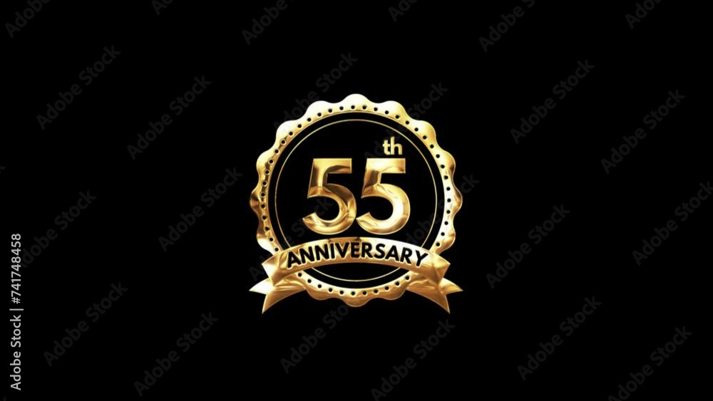 55th Anniversary luxury Gold Animation. Greeting for the 55th ...