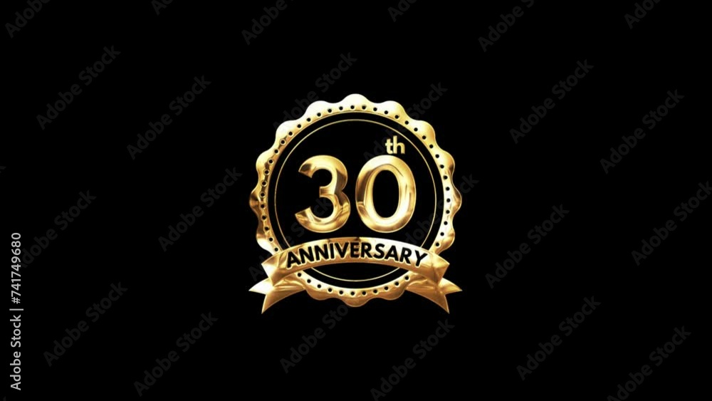30th Anniversary luxury Gold Animation. Greeting for the 30th ...