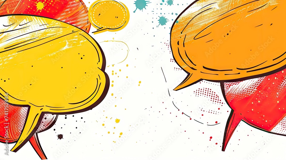 Dynamic Comics Background with Cartoon Speech Bubbles and Halftones ...