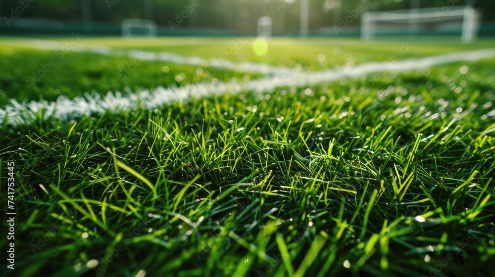 Fresh green grass for football sport, football field, soccer field ...