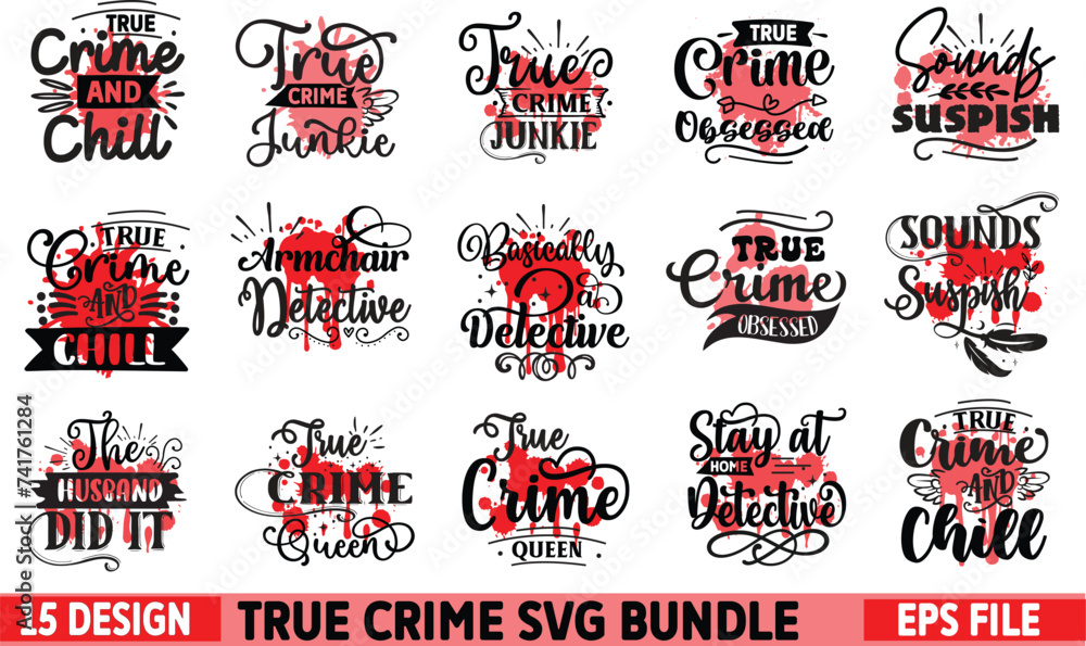 True Crime Svg Bundle, True Crime Svg, Mom Svg Sayings, Funny Quotes ...