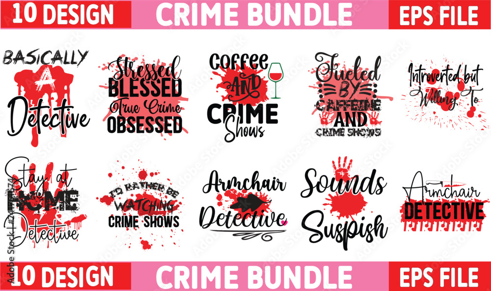Vetor do Stock: True Crime Svg Bundle, True Crime Svg, Mom Svg Sayings ...