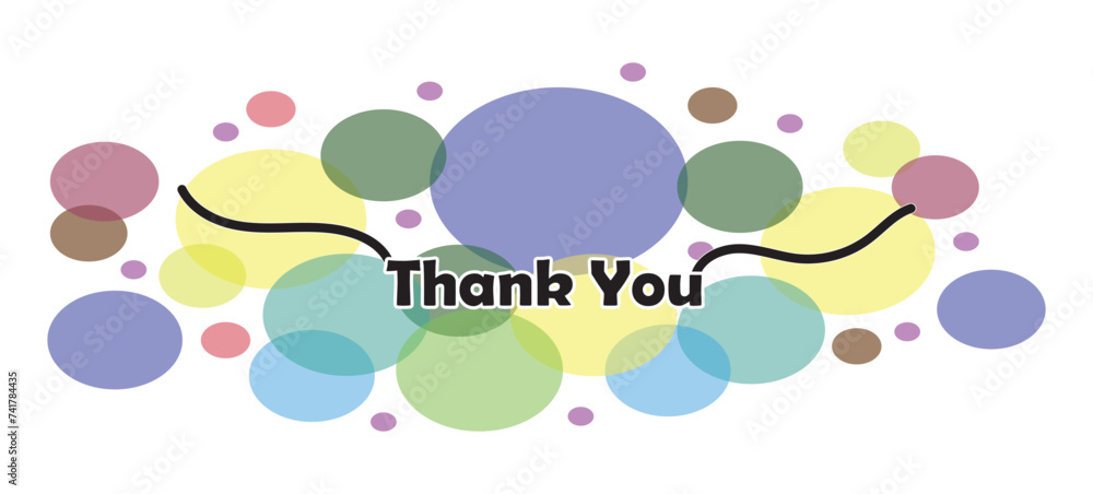 Thank you for your support lettering with message bubbles on a white ...
