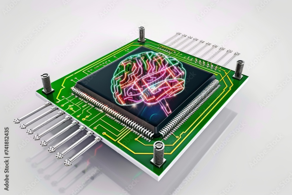 AI Brain Chip focus. Artificial Intelligence anterior insula human ...