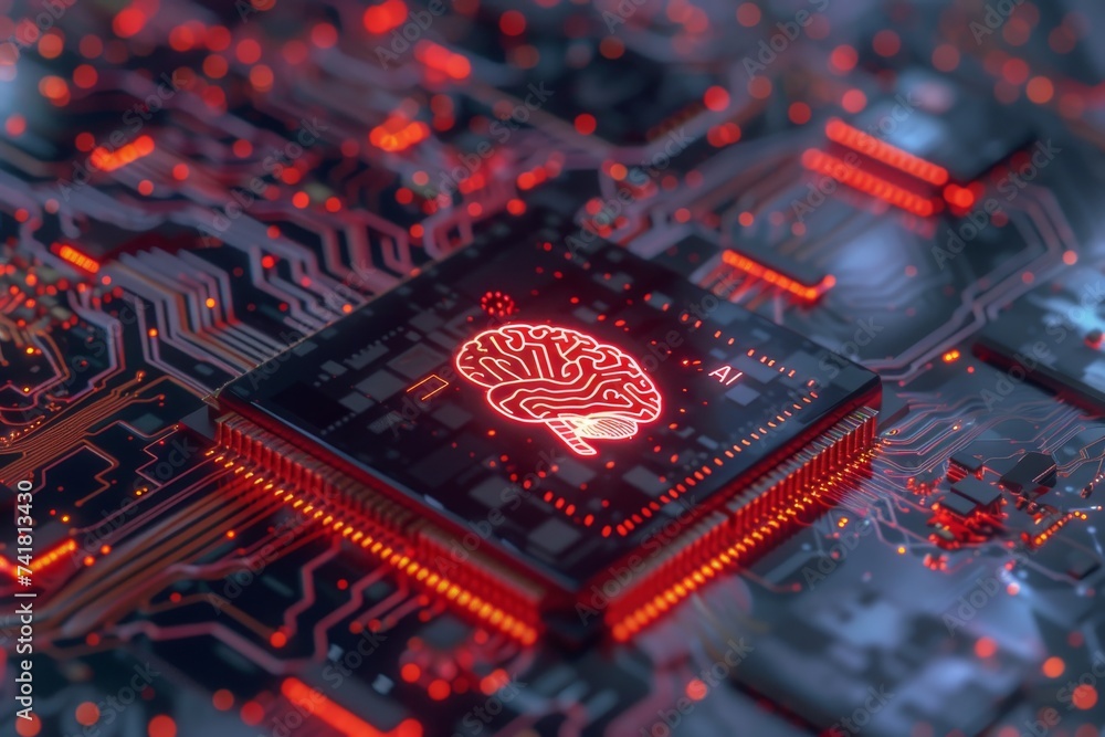 AI Brain Chip icon font. Artificial Intelligence robotics human ...