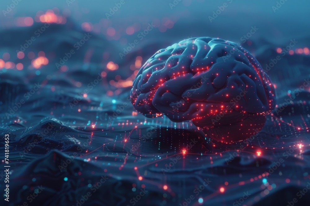 AI Brain Chip sensory neurons. Artificial Intelligence cerebellar ...