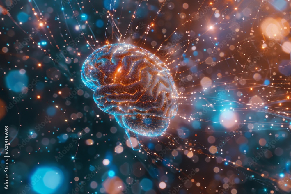 AI Brain Chip emotion. Artificial Intelligence visionary technologist ...