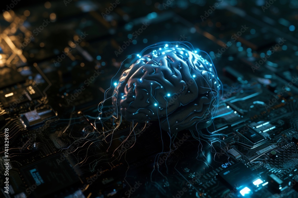 AI Brain Chip somatosensory cortex. Artificial Intelligence buffered ...