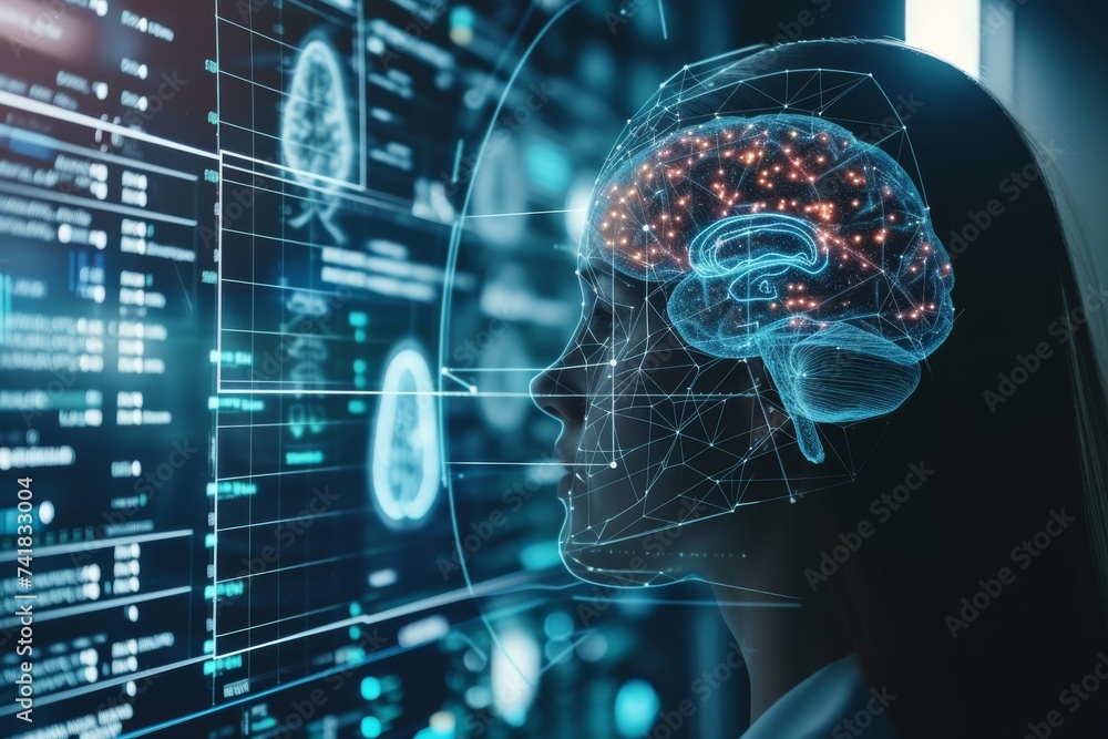 AI Brain Chip internet infrastructure. Artificial Intelligence synaptic ...