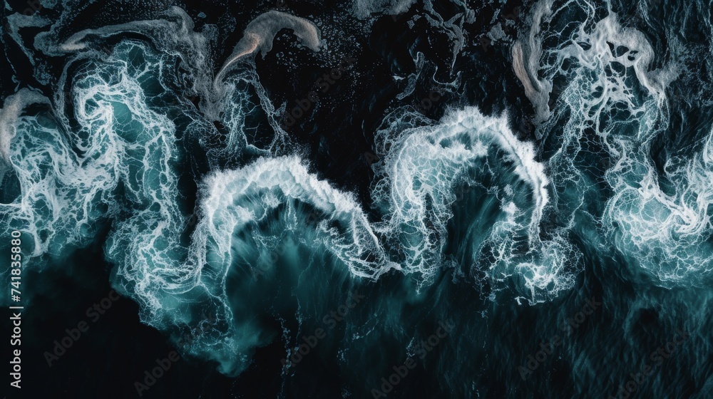 This photo captures an expansive body of water from an aerial ...