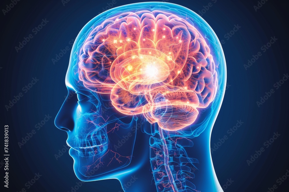 AI Brain Chip orchestration. Artificial Intelligence network ...