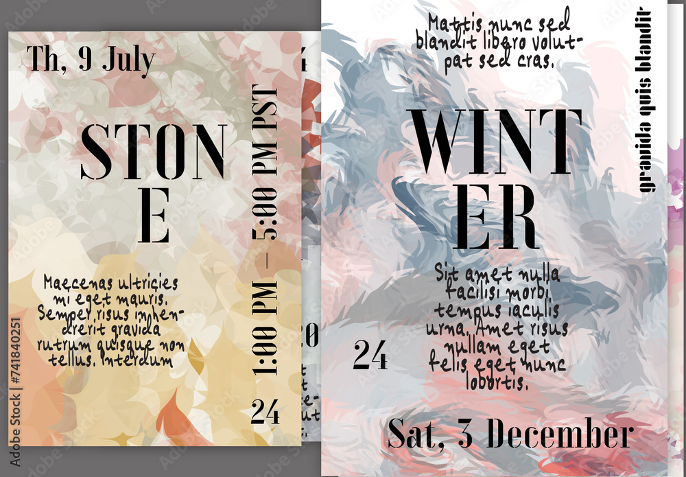 A4 Flyer With Transparent Overlapping Shapes Creating Vector Watercolor ...