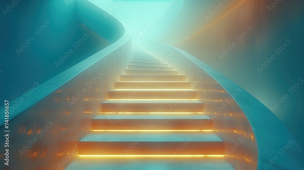 Rising Staircase in success : A dynamic shot of a staircase captured ...