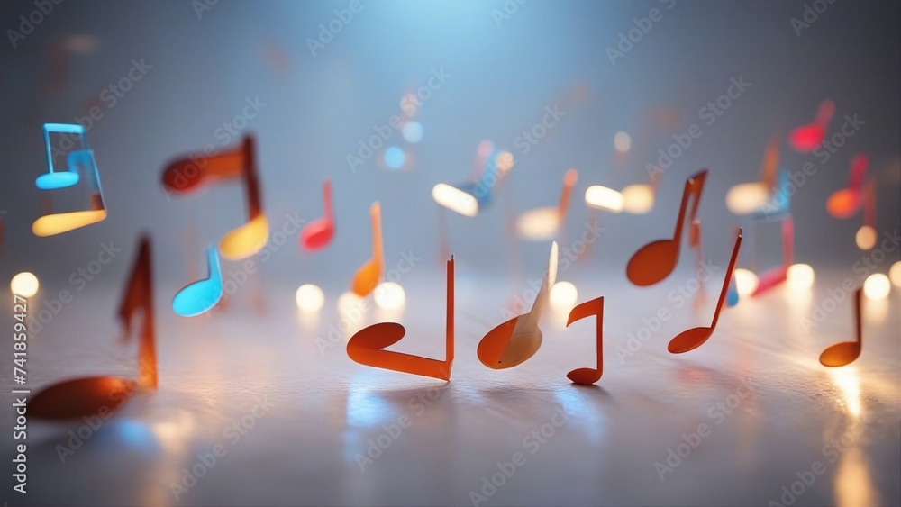 music notes background lightning A white canvas with colorful musical ...