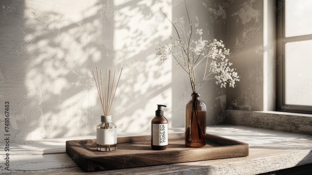 details of the unbranded room spray and reed diffuser, including the ...