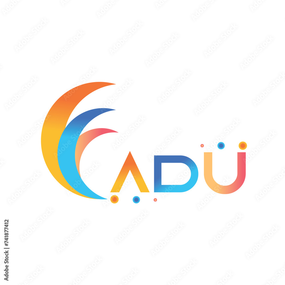 ADU letter technology logo design on white background. ADU creative ...