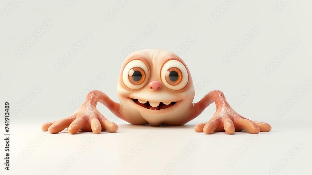 Adorable 3D homunculus with irresistible charm and a delightful smile ...