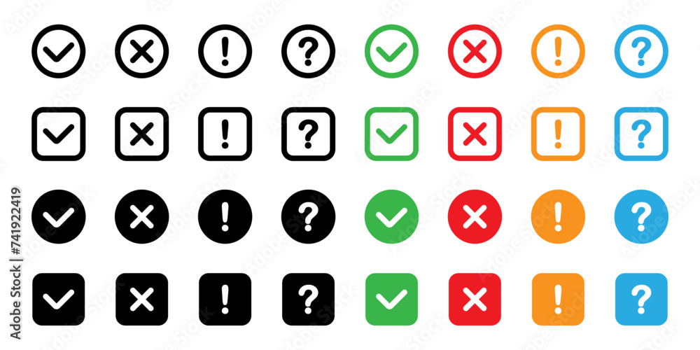 Checklist icon, check marks. Yes and no buttons. Tick, cross or ... Checklist icon, check marks. Yes and no buttons. Tick, cross or ...