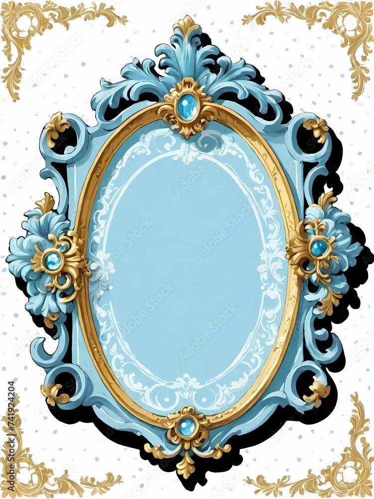 ornate baroque-style frames with intricate designs and a color palette ...