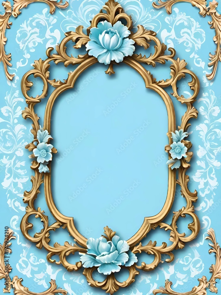 ornate baroque-style frames with intricate designs and a color palette ...