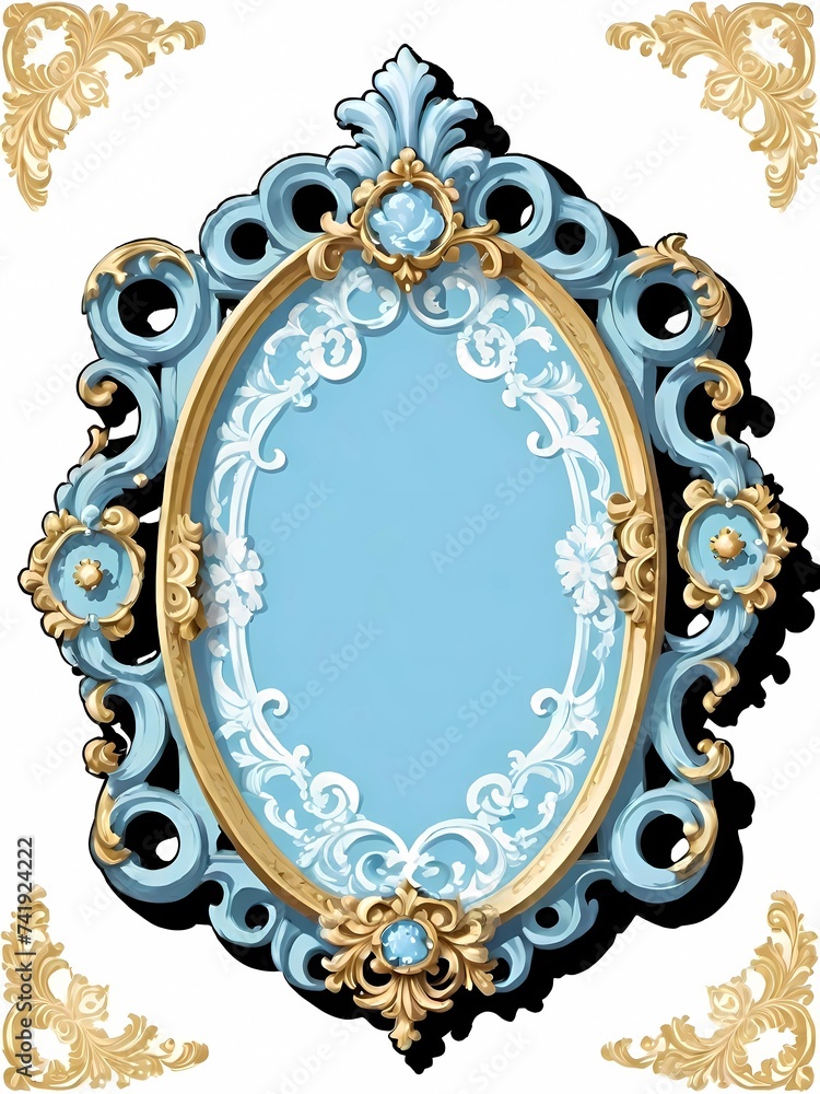 ornate baroque-style frames with intricate designs and a color palette ...