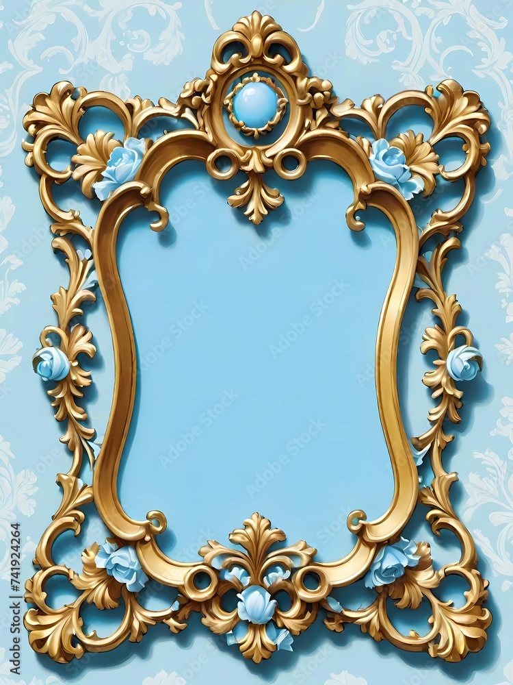 ornate baroque-style frames with intricate designs and a color palette ...