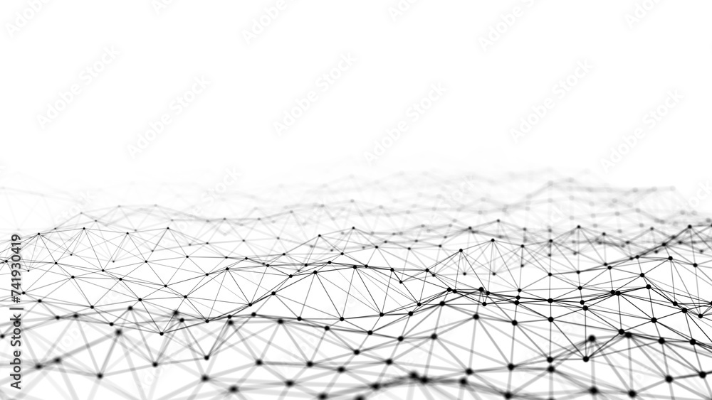 Abstract black network connection structure. Technology style ...