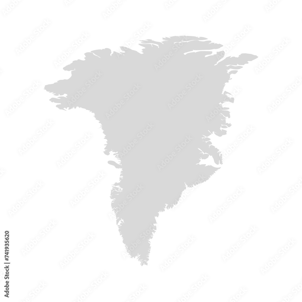 Greenland arctic simple flat map. Iceland america north vector map ...