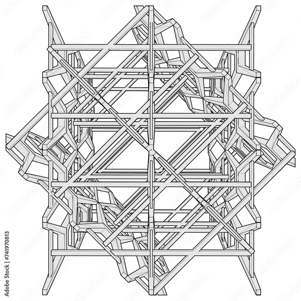 Abstract Construction Structure Vector. A Vector Illustration Of ...