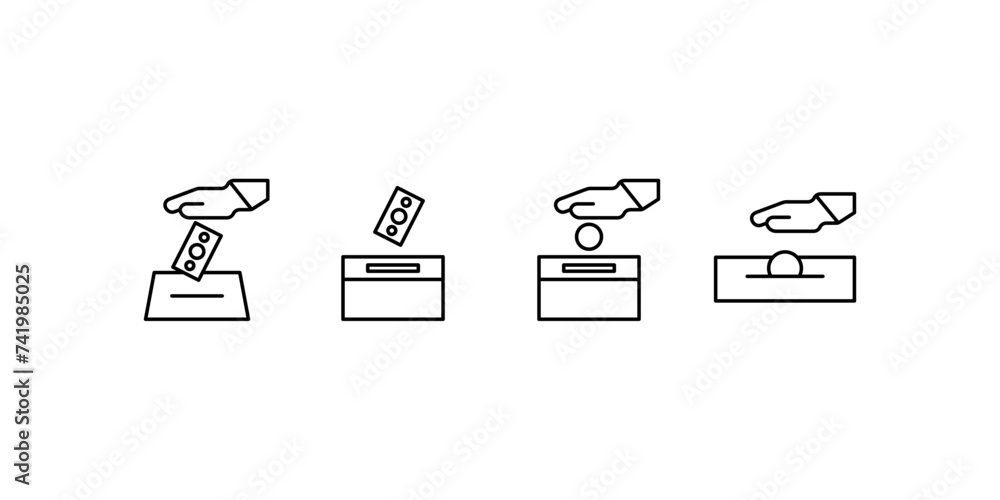 alms icon set isolated on white background. alms icon thin line outline ...