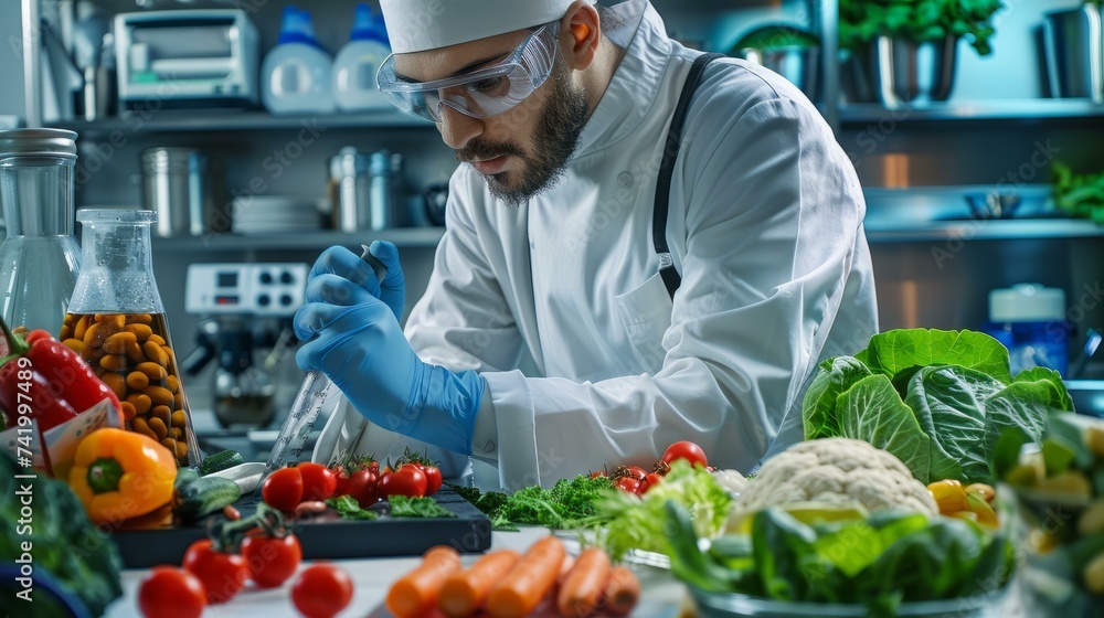Food Science Lab: Culinary student conducting experiments, testing ...
