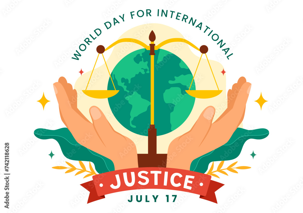 World Day of Social Justice Vector Illustration with Scales or Hammer ...