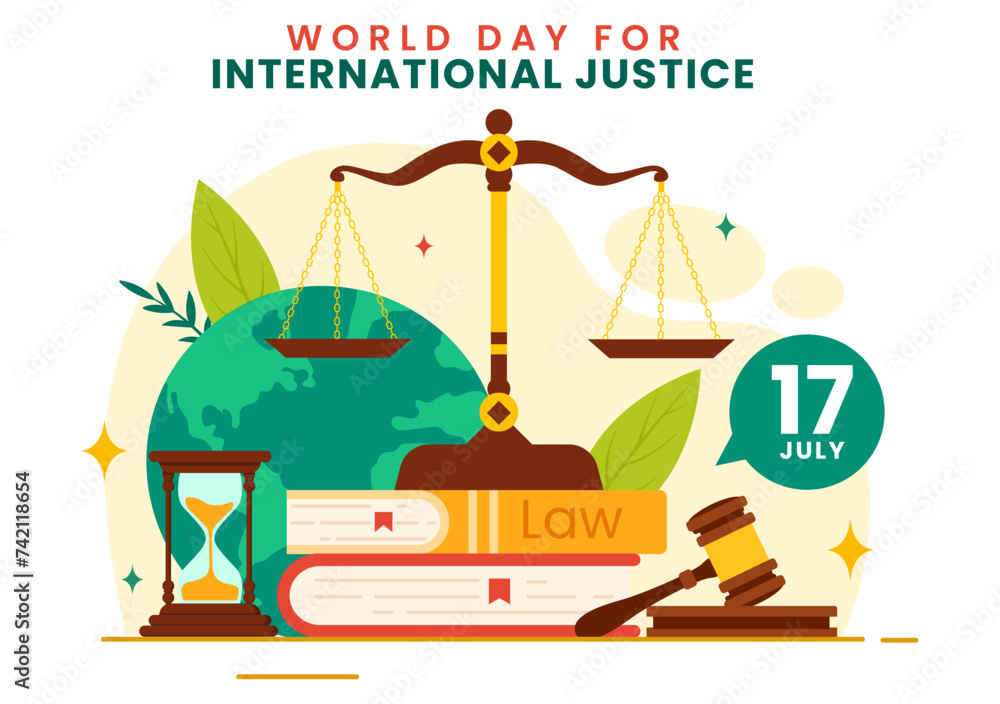 World Day of Social Justice Vector Illustration with Scales or Hammer ...