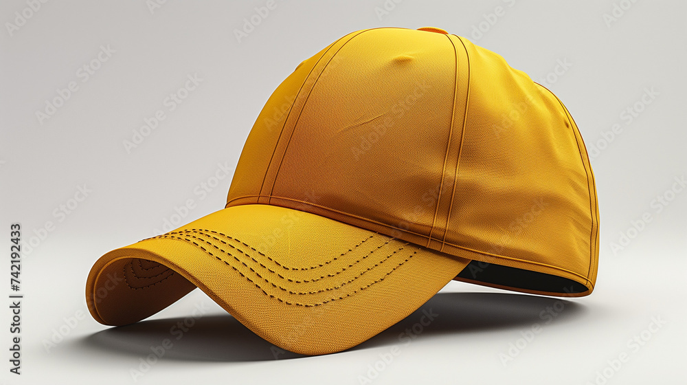 Yellow baseball cap, Realistic yellow baseball cap mockup for branding ...