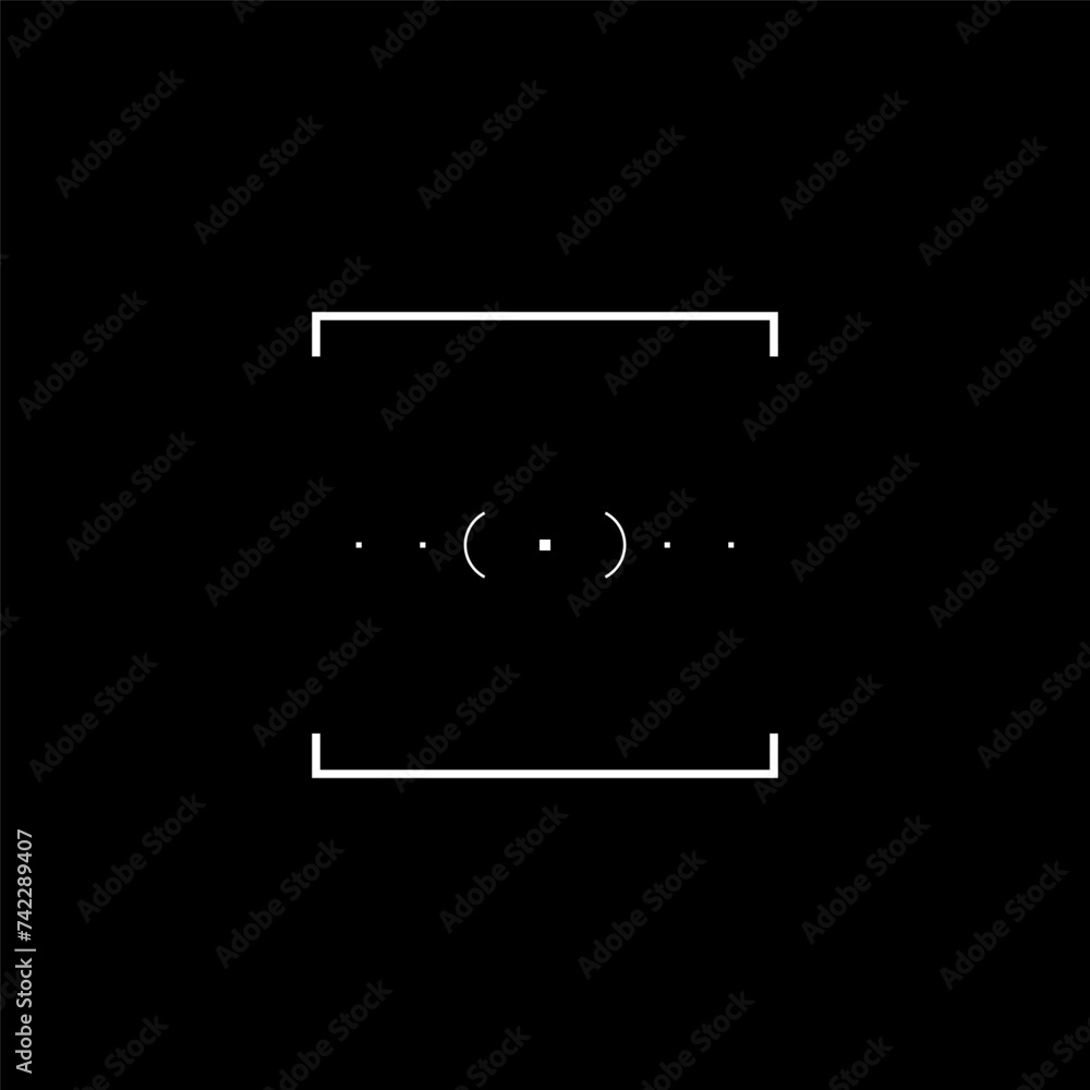 Cyberpunk aim, tech style square target, HUD sight, virtual futuristic ...